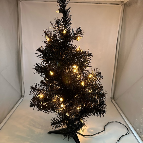 Holiday | New Small Black Tree With Clear Lights Halloween Decor | Poshmark